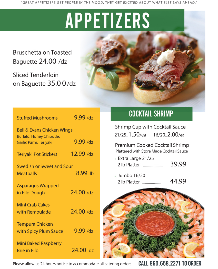 Catering Menu | Fitzgerald's Foods